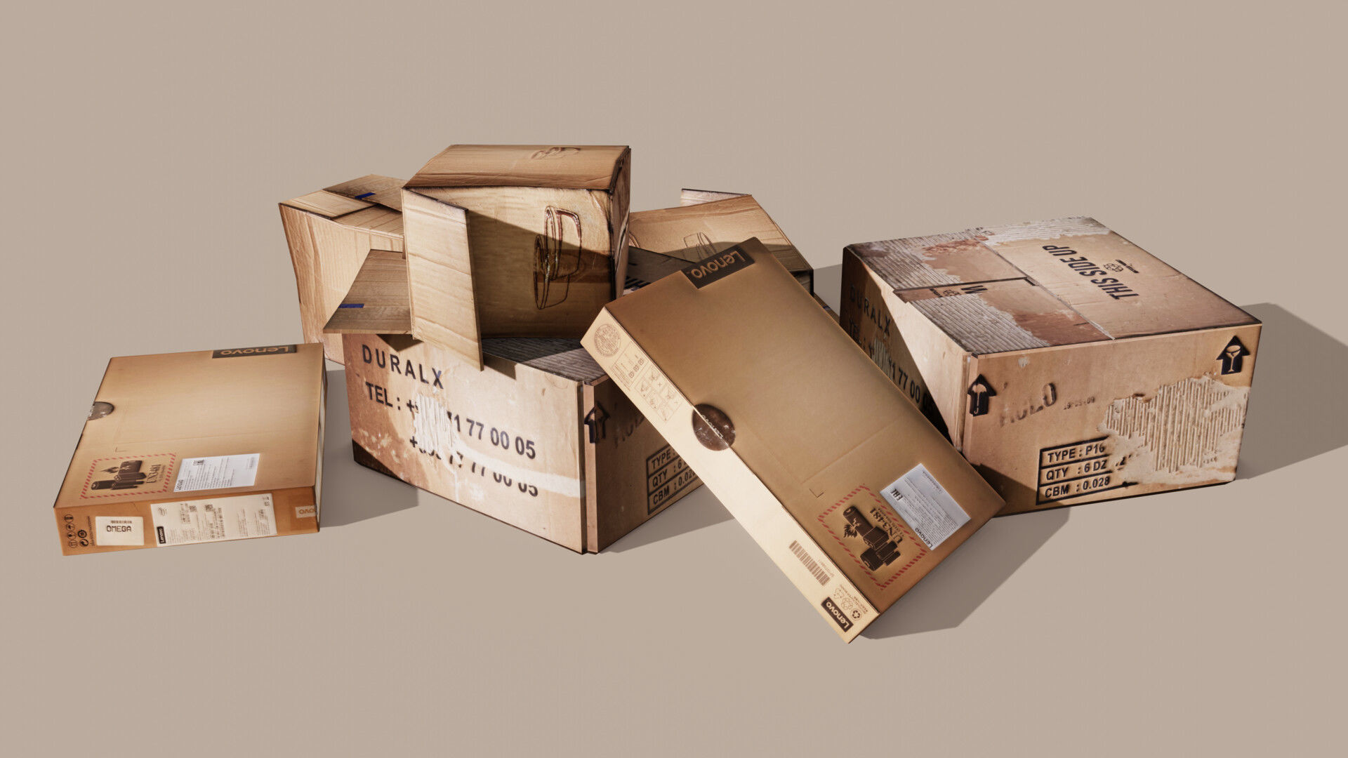 CardBoard Box Pack free VR / AR / low-poly 3D model | CGTrader
