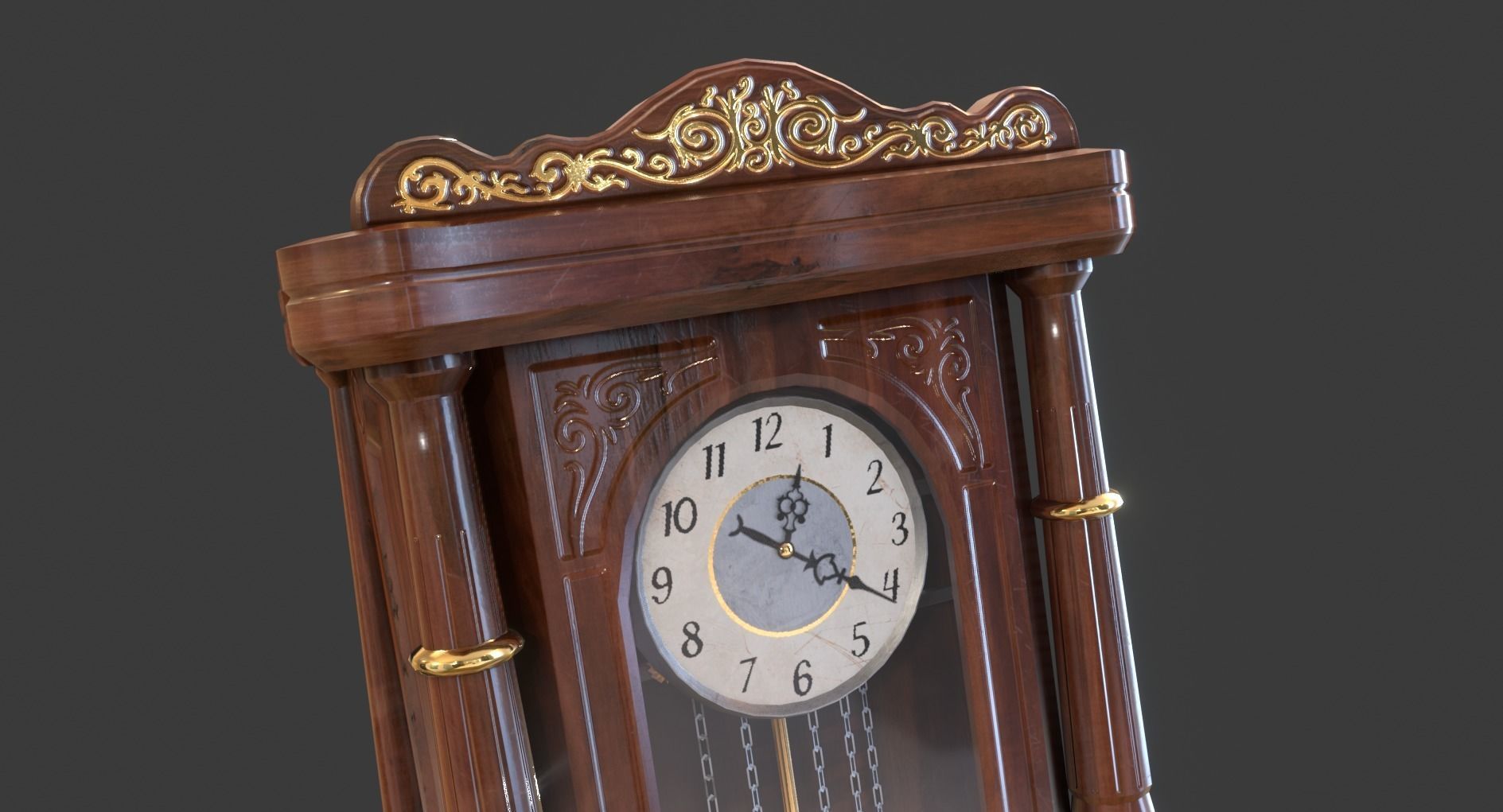3D model Vintage Standing Clock VR / AR / low-poly | CGTrader