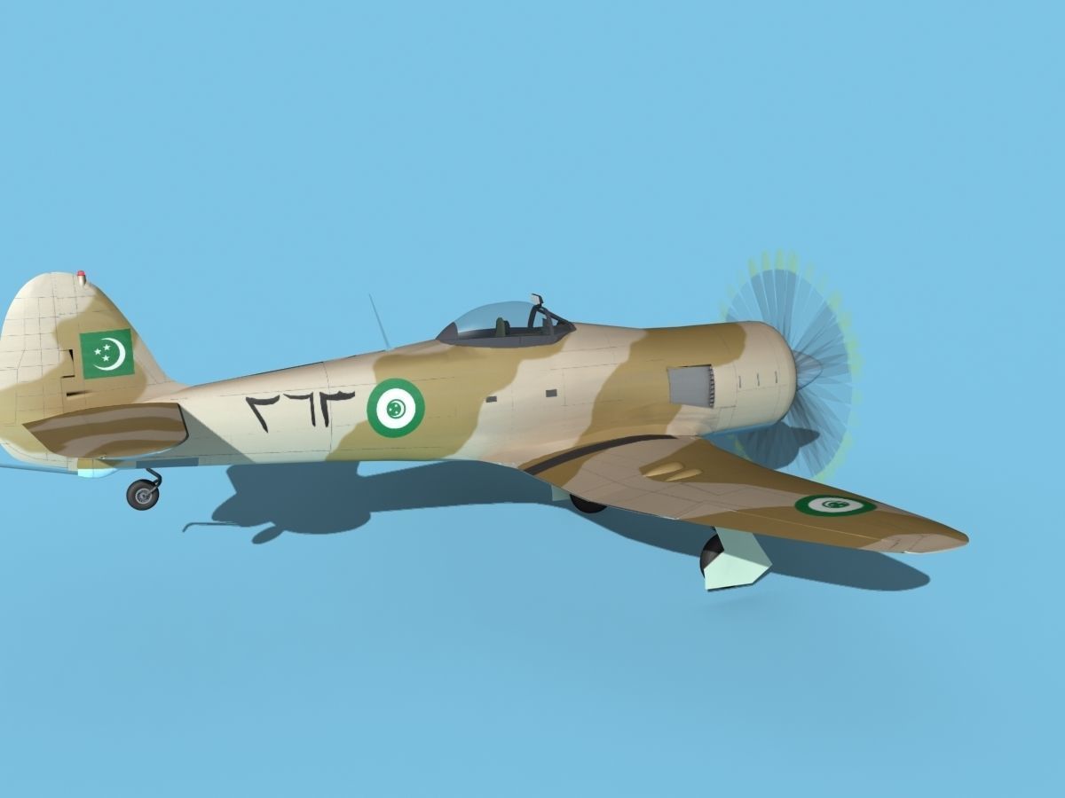 Hawker Sea Fury V20 Egyptian AF 3D model animated | CGTrader