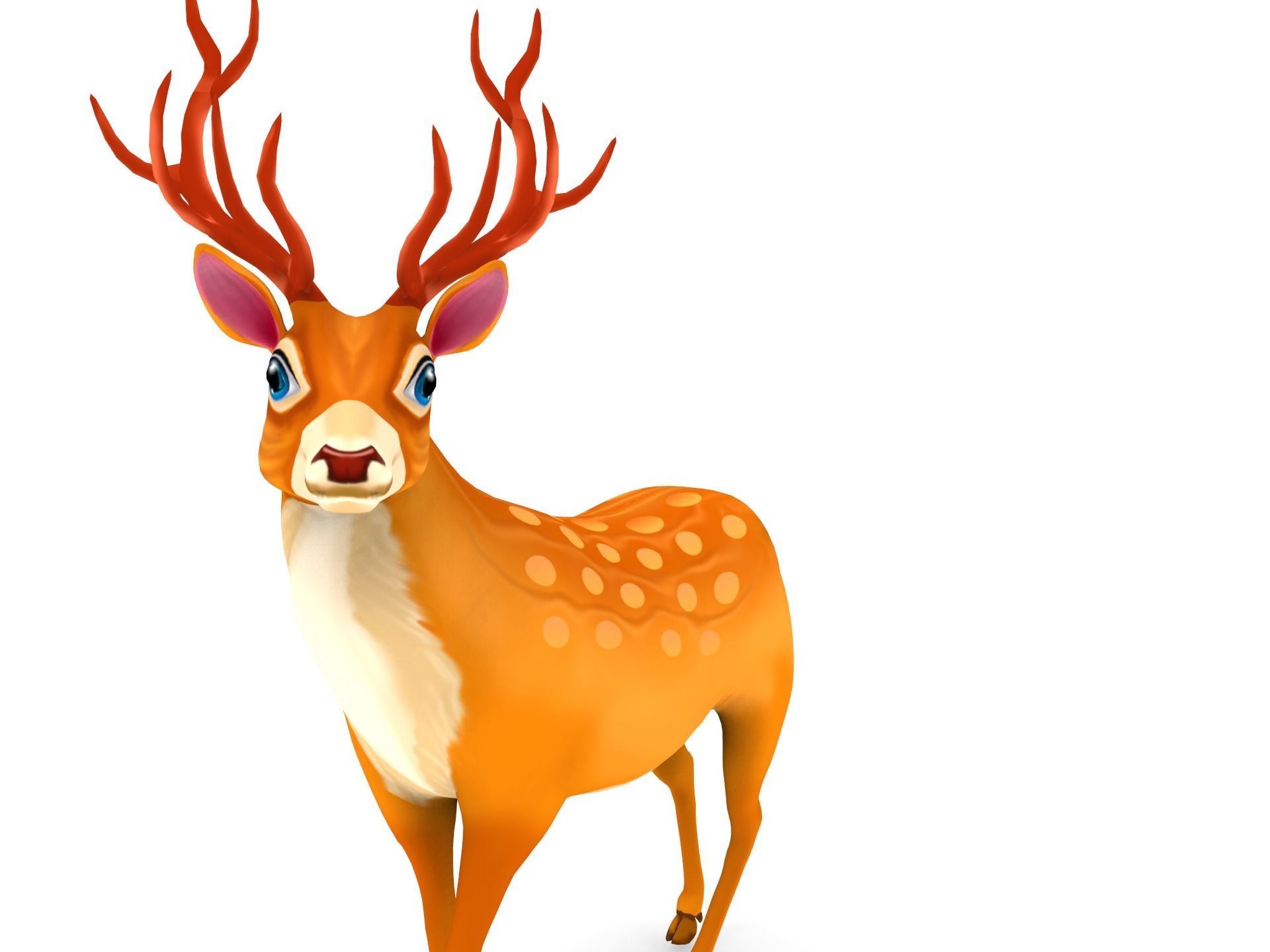 3D model Cartoon Toon Deer Rigged and Animated model VR / AR / low-poly ...