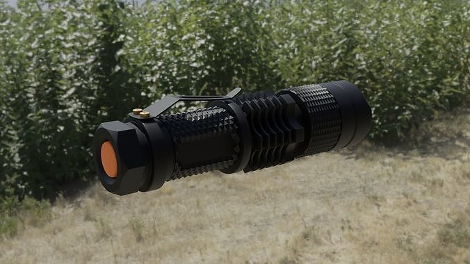 Army Led Flashlight free 3D model | CGTrader