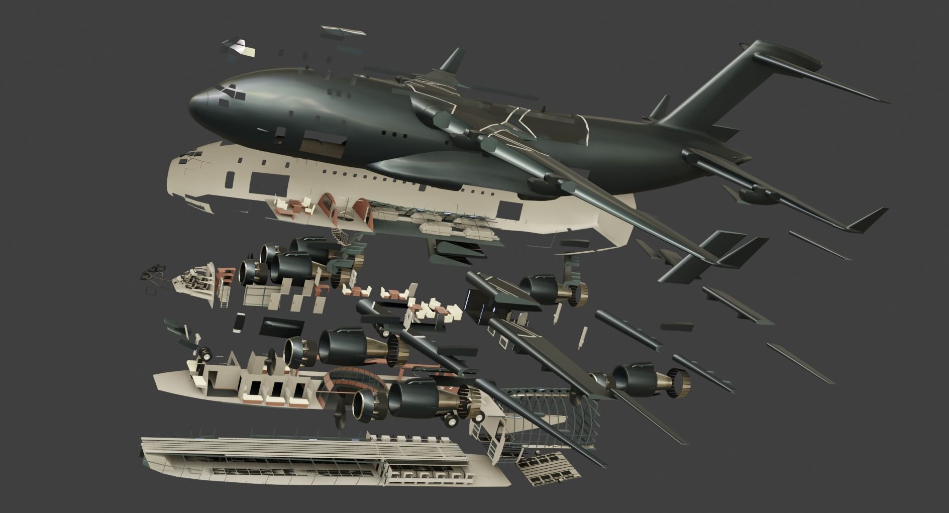 3D model AOS - The Bus - C17 Globemaster VR / AR / low-poly | CGTrader