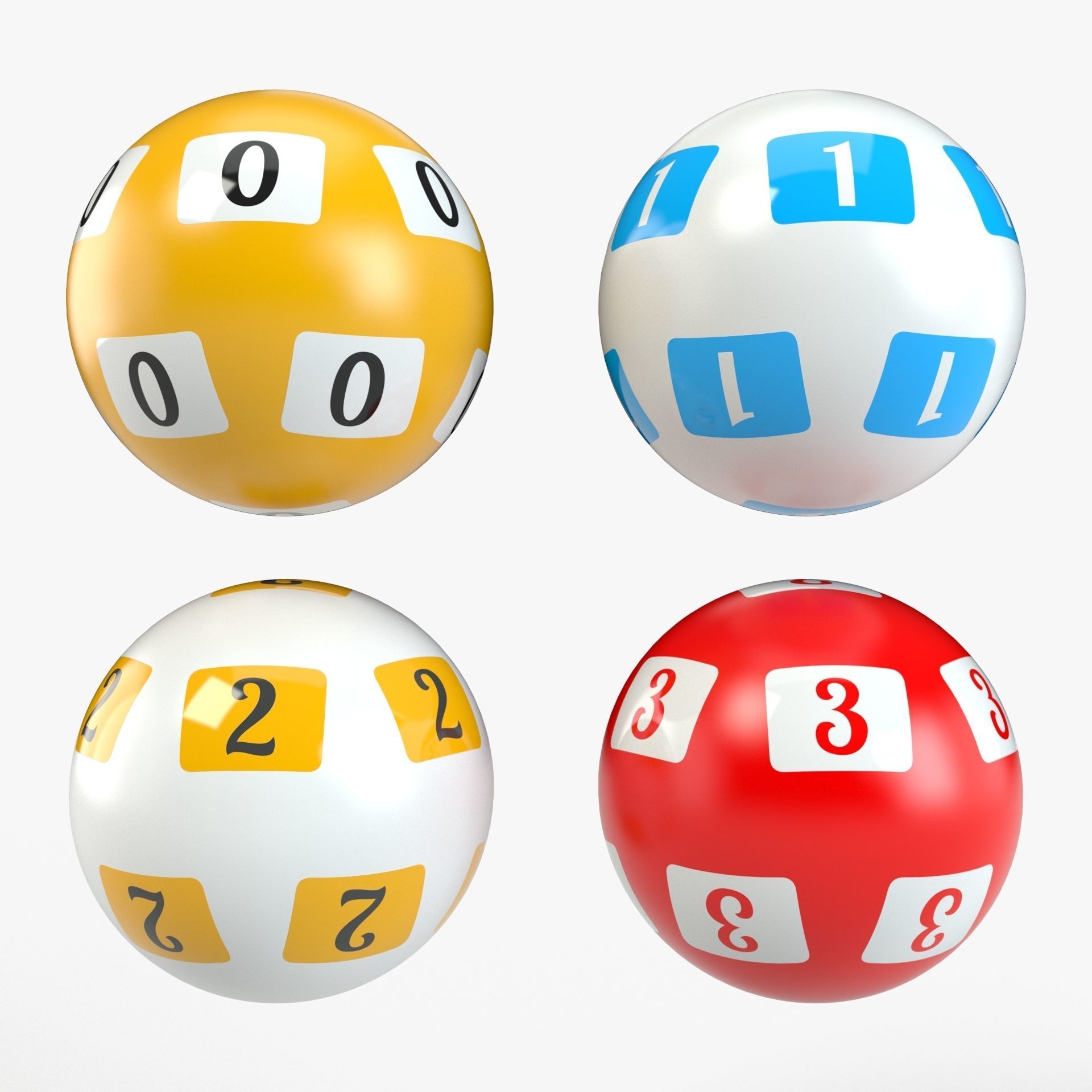 Lottery Balls set with PBR Textures 3D model | CGTrader