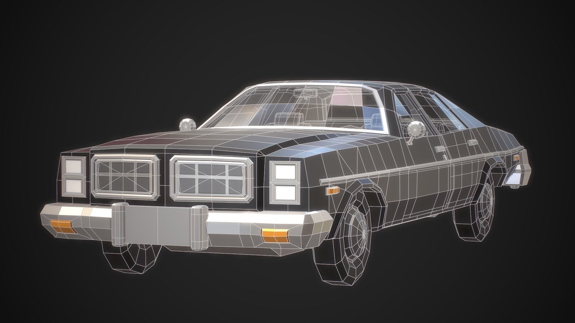 Low-Poly Retro City Car 03 free VR / AR / low-poly 3D model | CGTrader