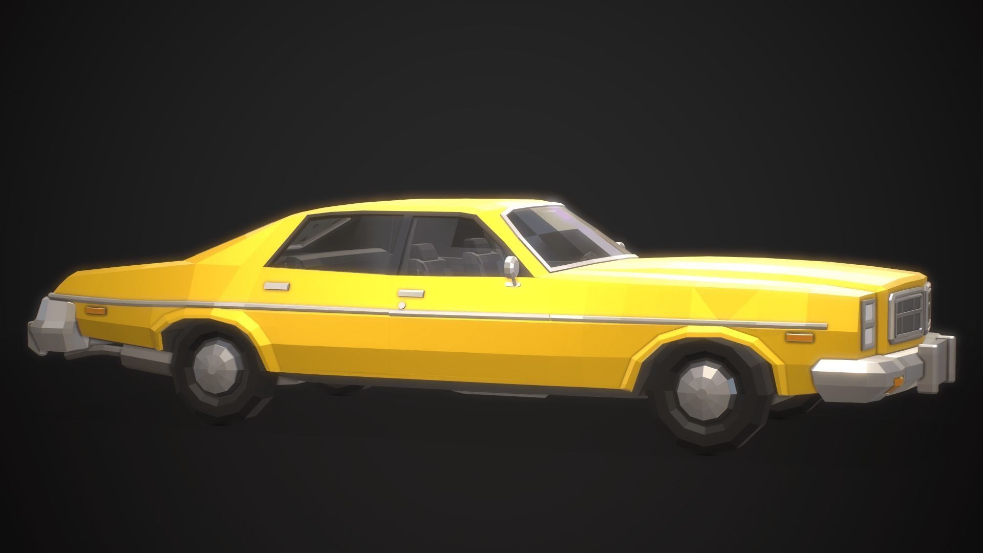 Low-Poly Retro City Car 03 free VR / AR / low-poly 3D model | CGTrader