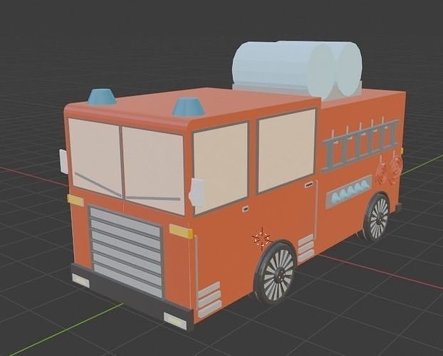 low poly fire truck model free VR / AR / low-poly 3D model | CGTrader