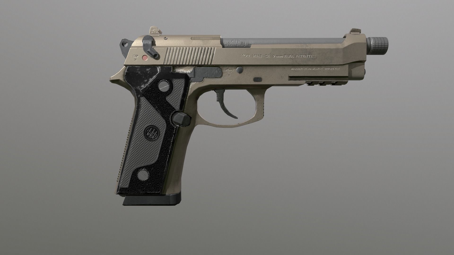 3D model The Pistol Beretta M9 Sand VR / AR / low-poly | CGTrader
