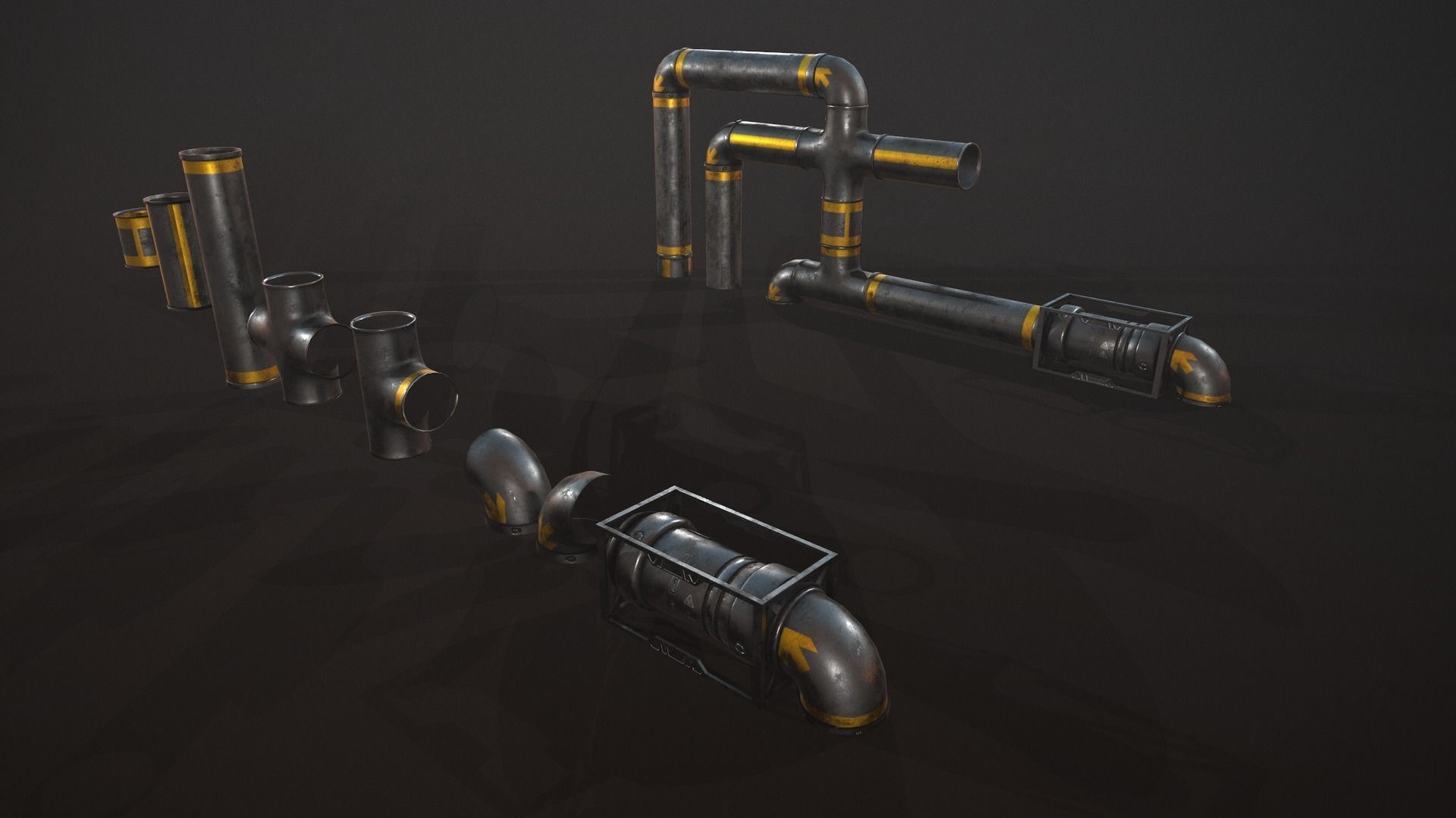 3D model Sci-Fi Pipes VR / AR / low-poly | CGTrader