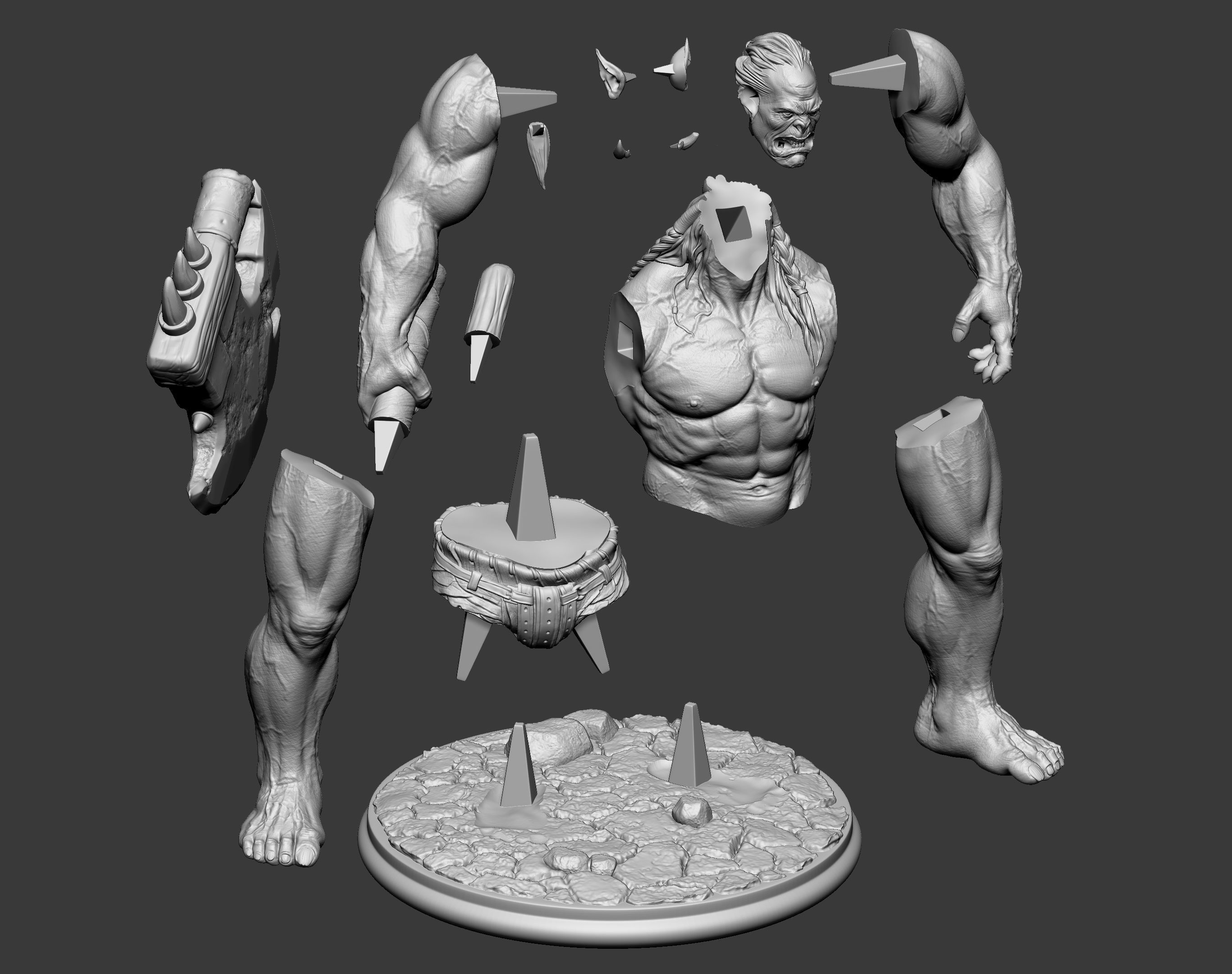 Orc miniature 3D model 3D printable | CGTrader