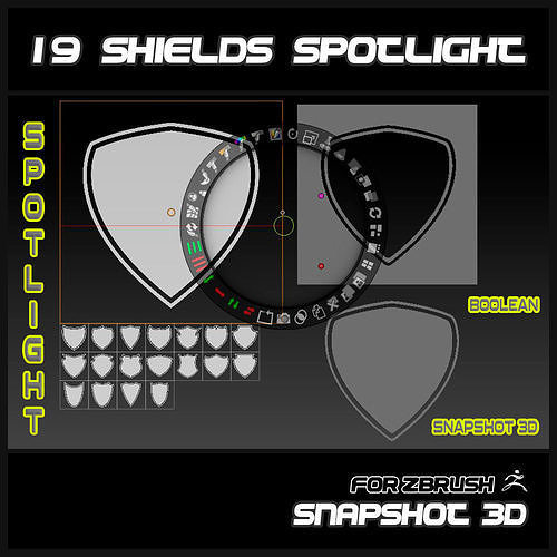 19 SHIELDS SPOTLIGTH - SNAPSHOT 3D 3D model | CGTrader