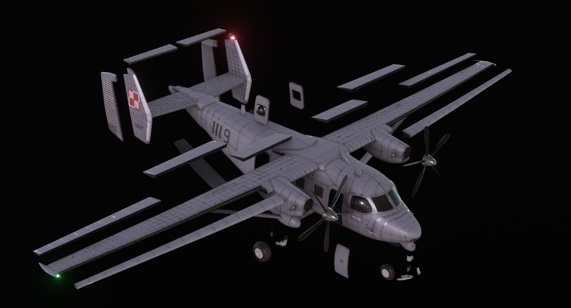 3D model PZL M28 Bryza -Skytruck VR / AR / low-poly | CGTrader