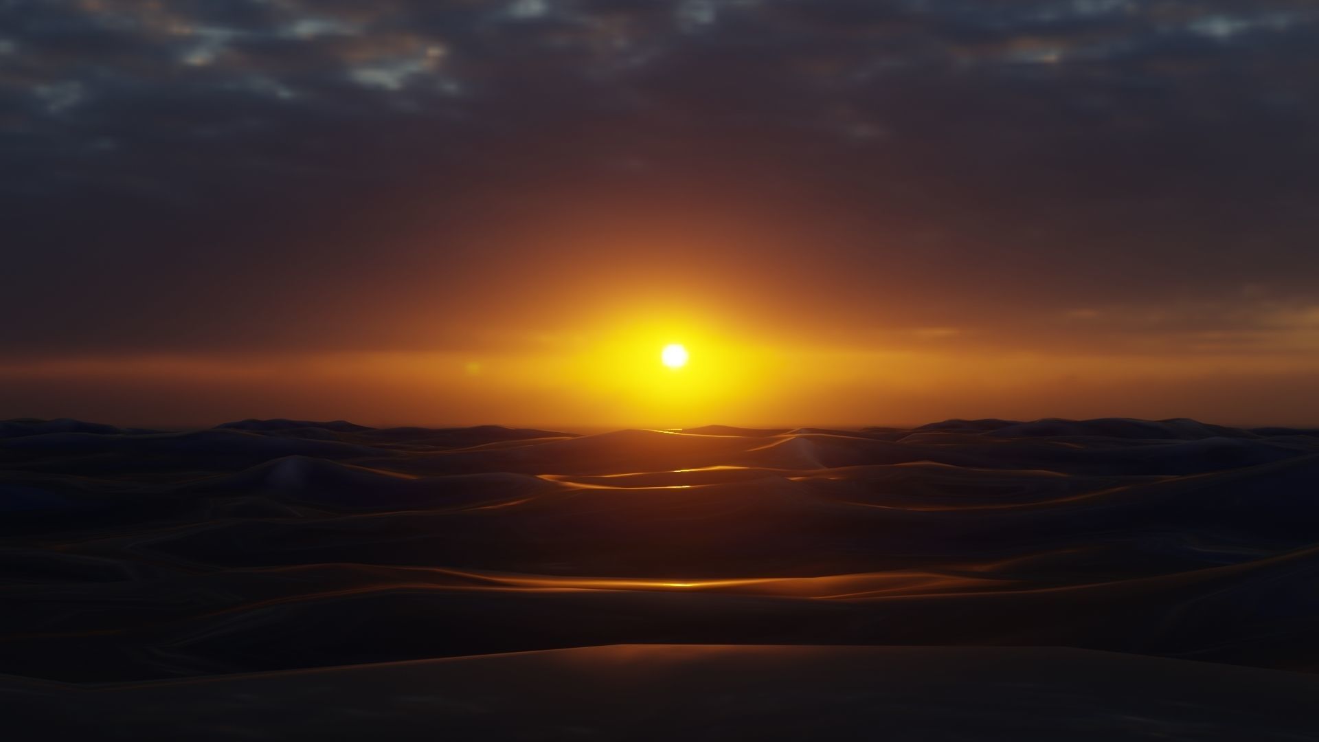 3D model ocean at sunset VR / AR / low-poly | CGTrader