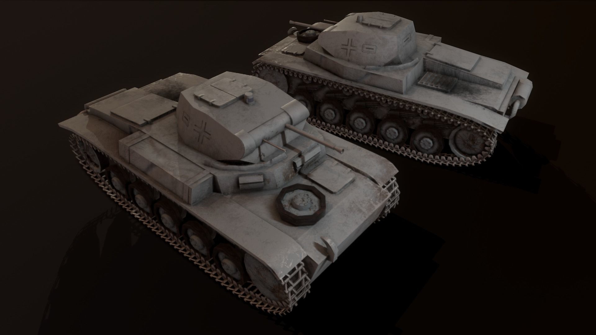 3D model German Ligth tank Panzer 2 VR / AR / low-poly rigged | CGTrader