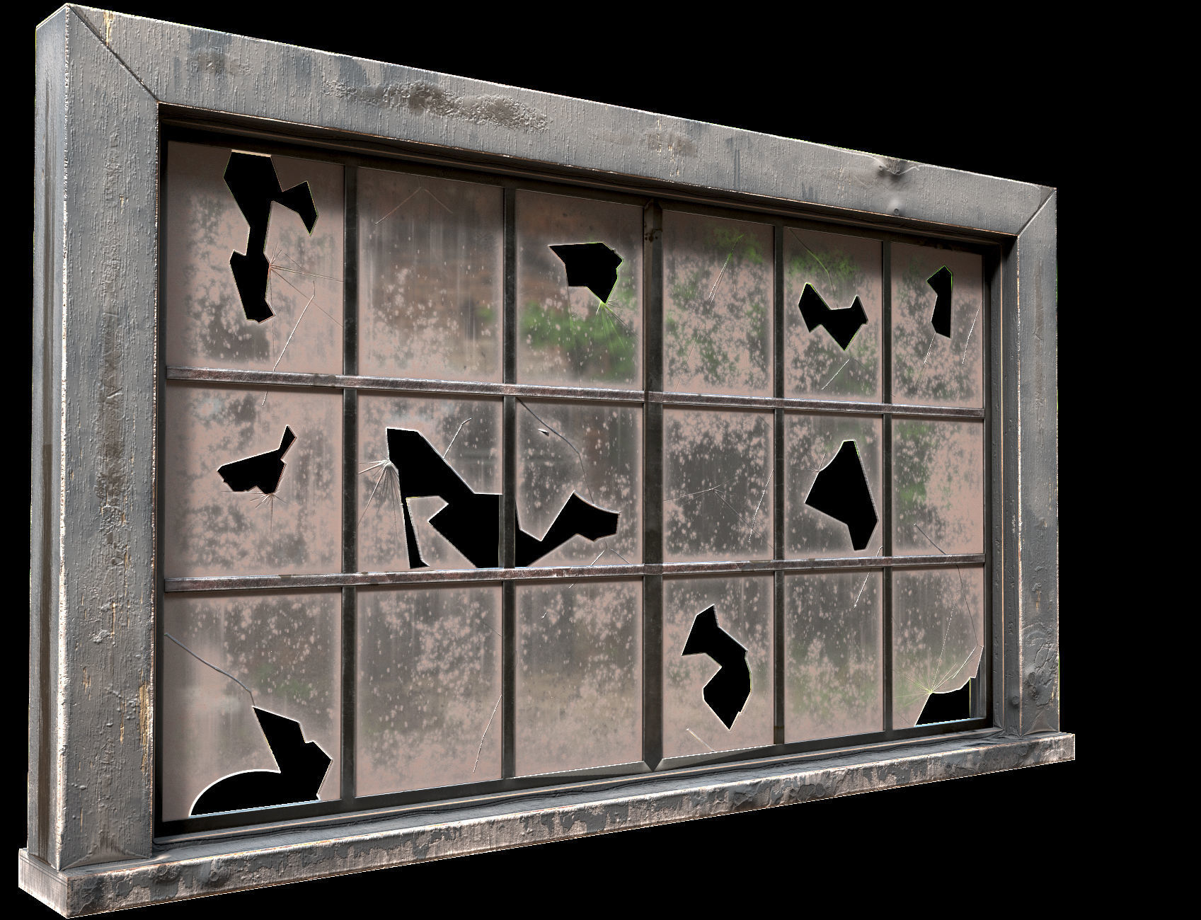 3D model broken window - modular VR / AR / low-poly | CGTrader