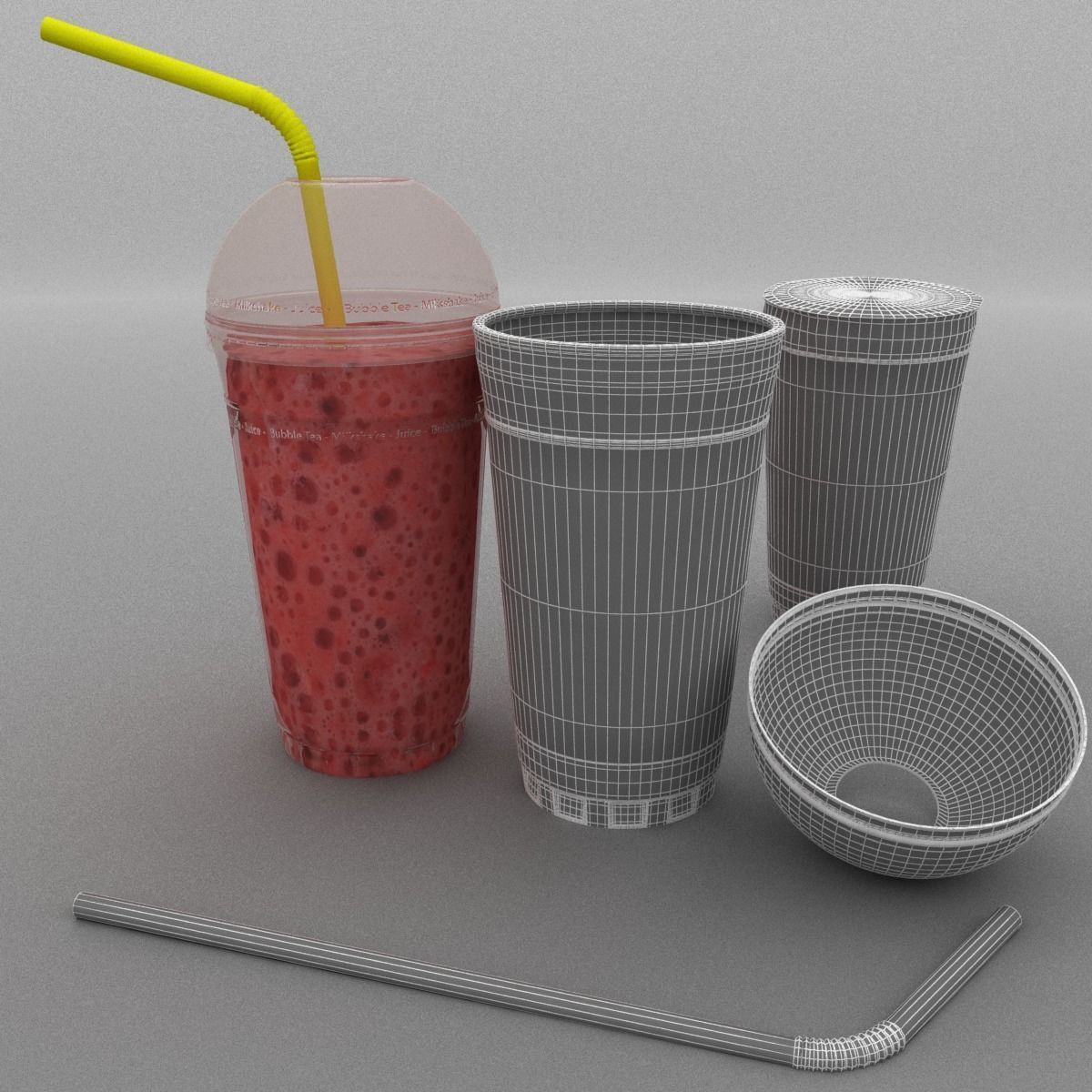 Plastic Shake Glass 3D model | CGTrader