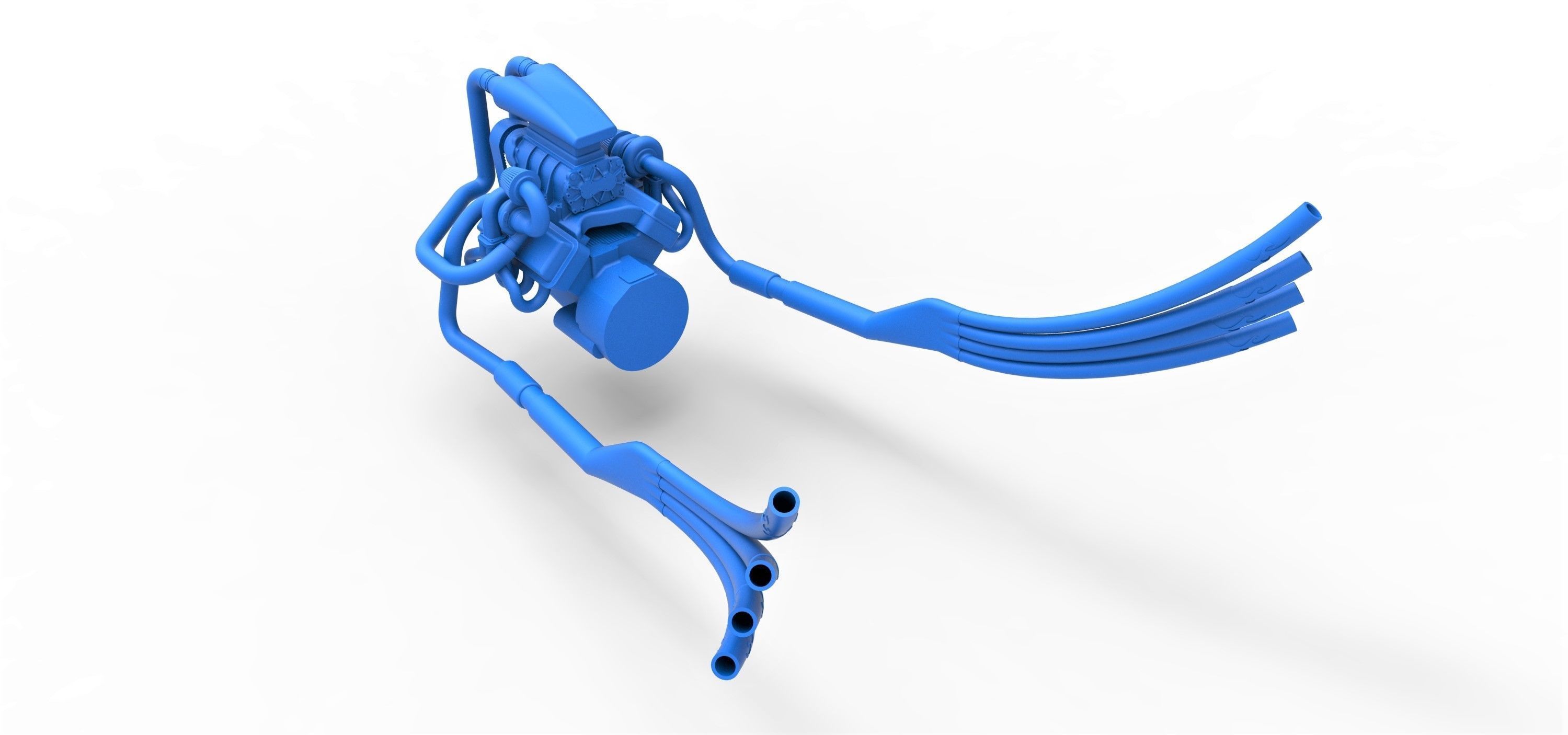 Diecast Turbo Engine V8 from Nux car Scale 1 to 25 3D model 3D ...