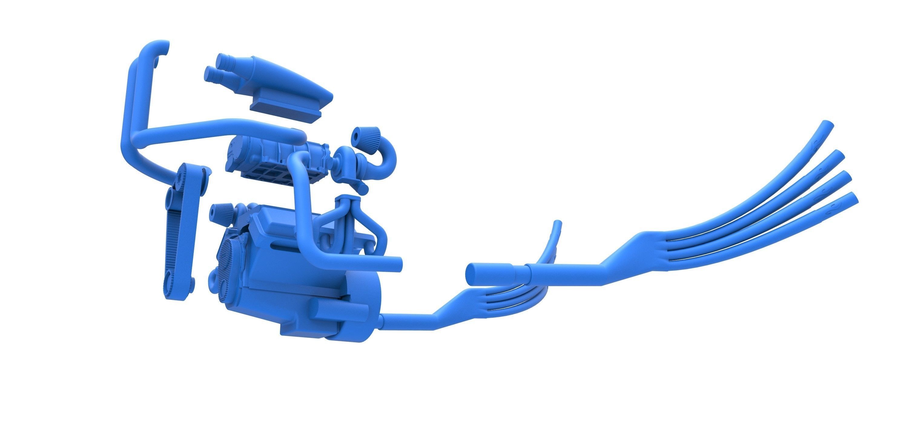 Diecast Turbo Engine V8 from Nux car Scale 1 to 25 3D model 3D ...