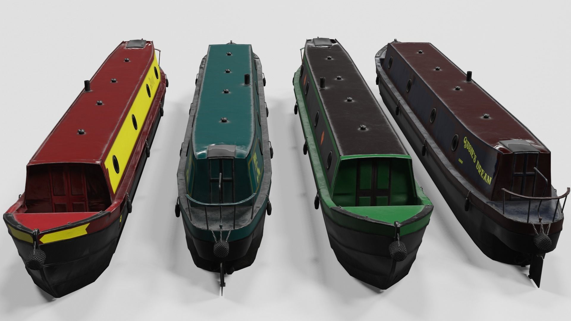 3D model Narrowboat british narrowboats VR / AR / low-poly | CGTrader