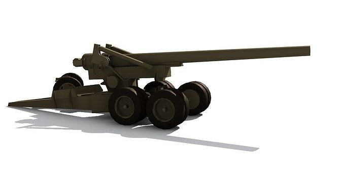 3D model 155mm gun M1 Long Tom VR / AR / low-poly | CGTrader