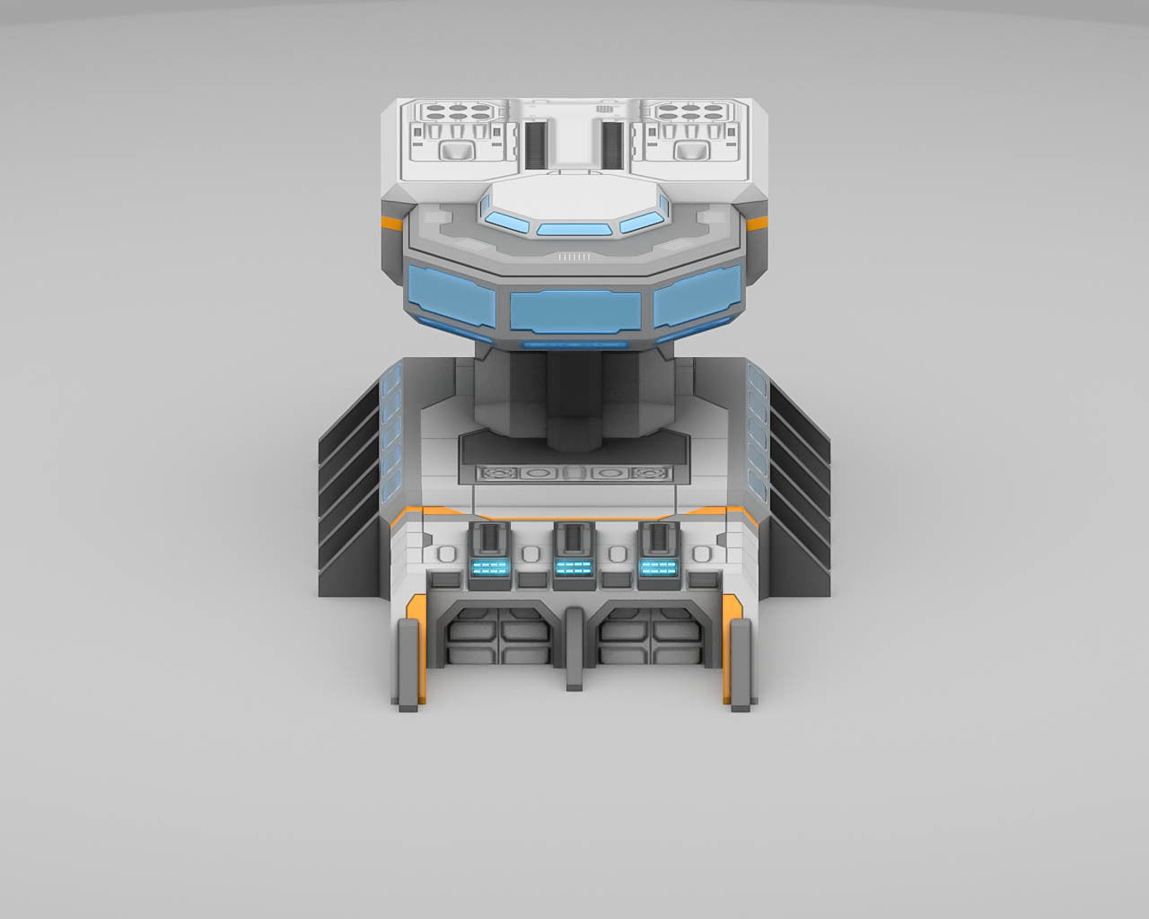 3D model Sci-Fi Military Building - Military Barrack VR / AR / low-poly ...
