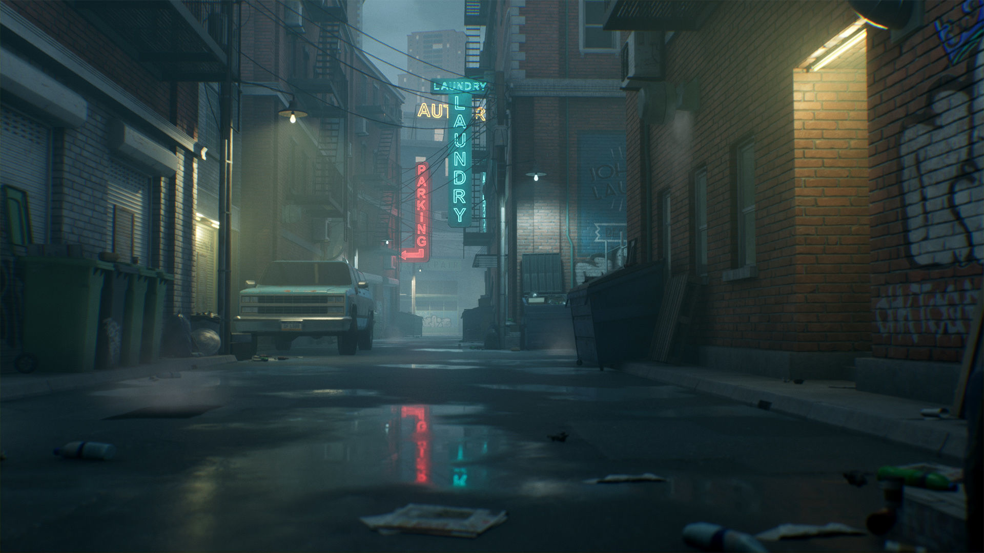 3D model Downtown Alley VR / AR / low-poly | CGTrader