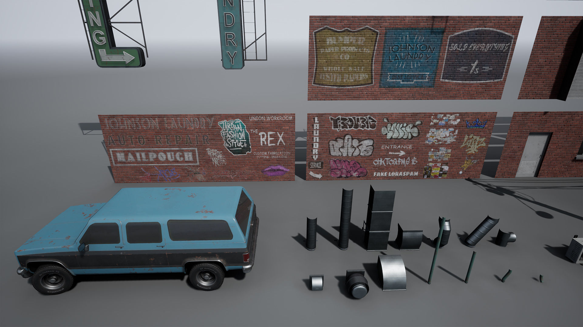 3D model Downtown Alley VR / AR / low-poly | CGTrader