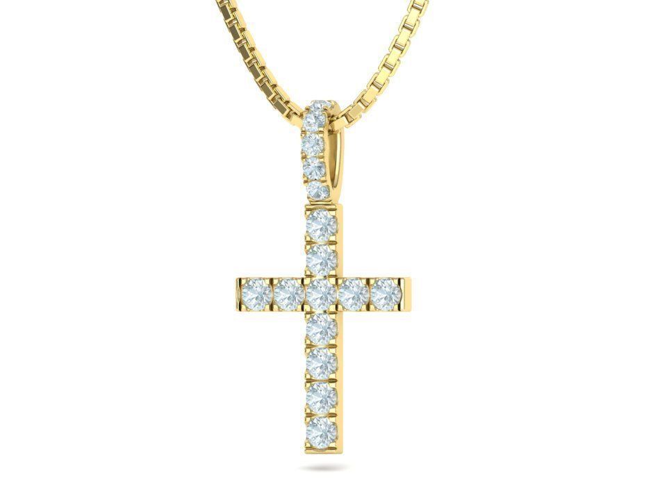 Diamond Pave Cross 41mm with French Pave Setting 3dmodel 3D model 3D ...