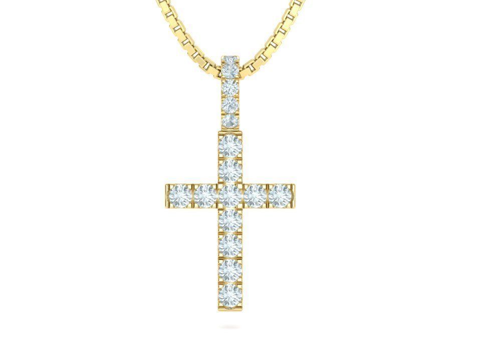 Diamond Pave Cross 41mm with French Pave Setting 3dmodel 3D model 3D ...