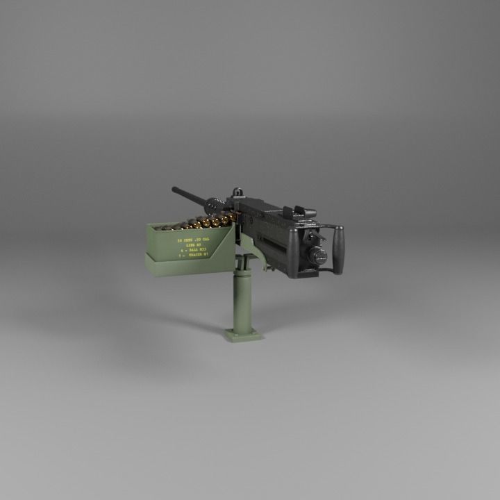 M2HB heavy machine gun free 3D model | CGTrader
