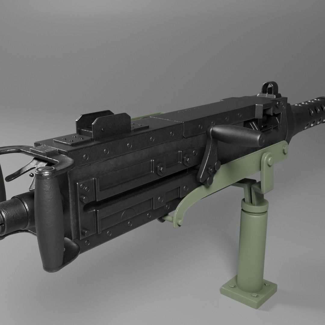 M2HB heavy machine gun free 3D model | CGTrader