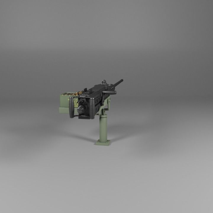 M2HB heavy machine gun free 3D model | CGTrader