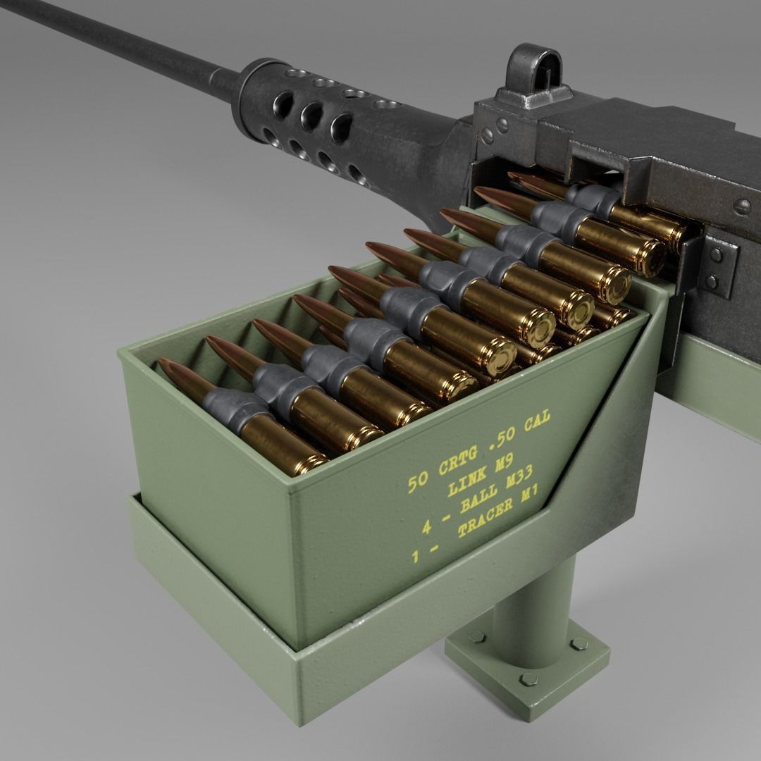M2HB heavy machine gun free 3D model | CGTrader