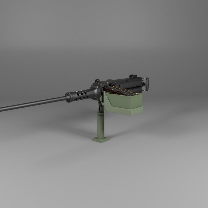M2HB heavy machine gun free 3D model | CGTrader