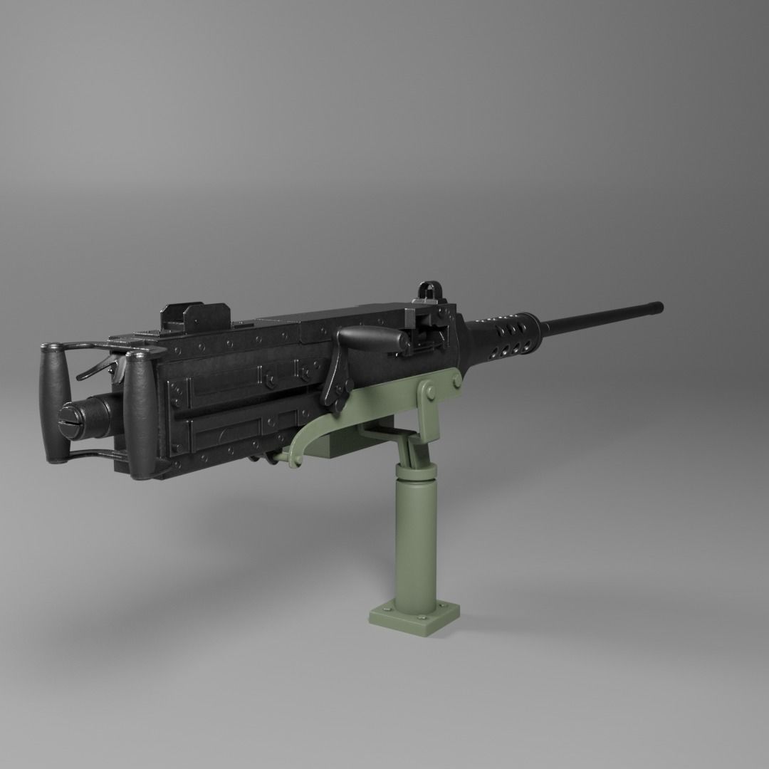 M2HB heavy machine gun free 3D model | CGTrader