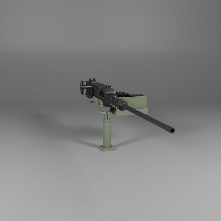 M2HB heavy machine gun free 3D model | CGTrader