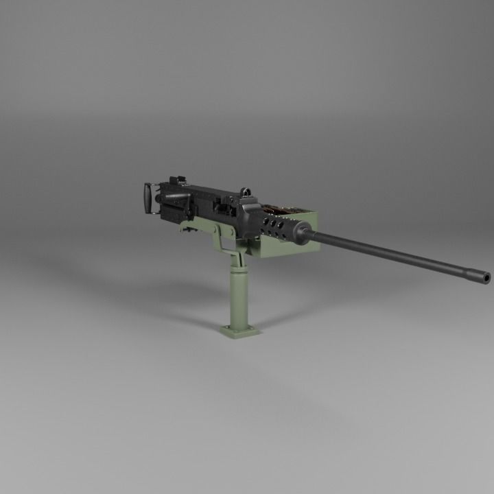 M2HB heavy machine gun free 3D model | CGTrader