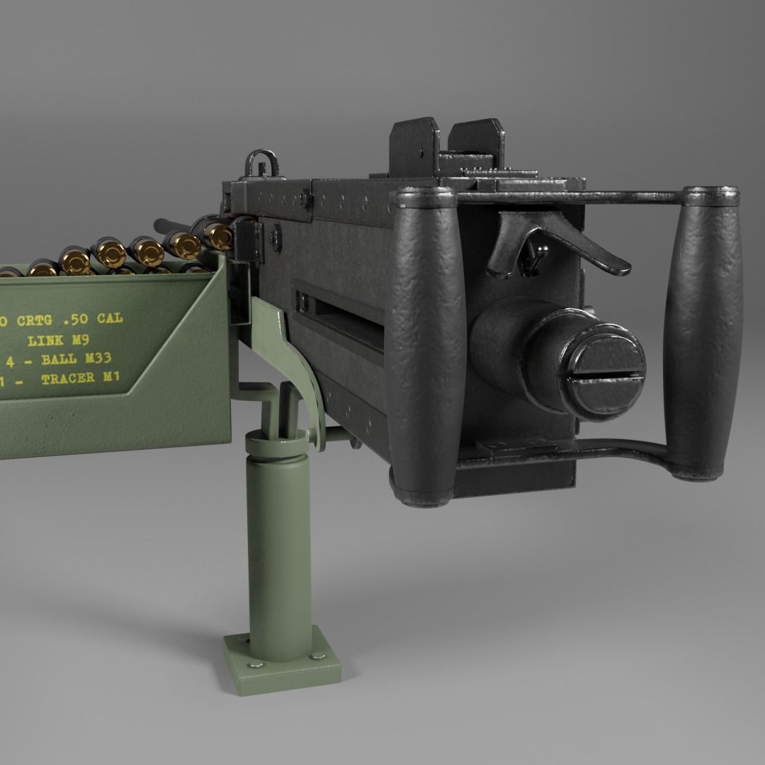 M2HB heavy machine gun free 3D model | CGTrader