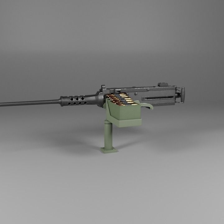 M2HB heavy machine gun free 3D model | CGTrader