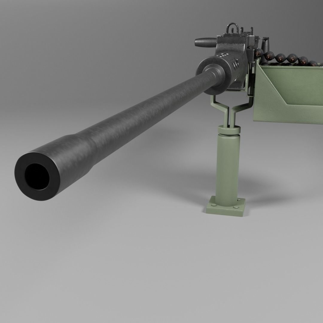 M2HB heavy machine gun free 3D model | CGTrader