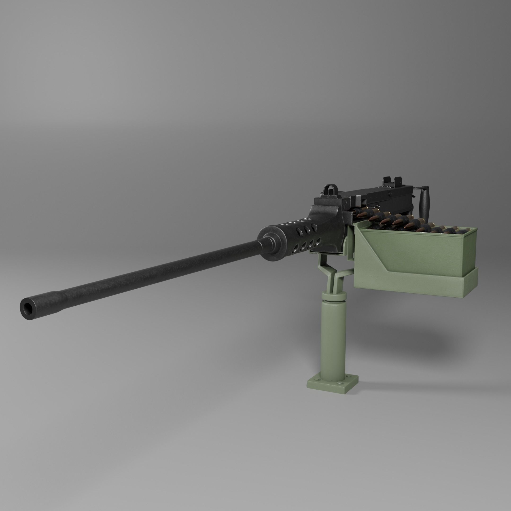 M2HB heavy machine gun free 3D model | CGTrader