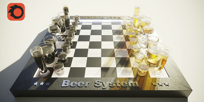 Chess Beer 3D model | CGTrader