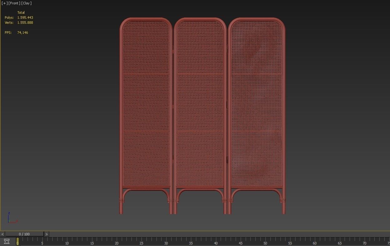 Rattan divider 3D model | CGTrader