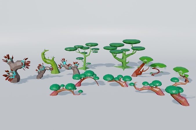 LowPoly alien trees 3D model | CGTrader