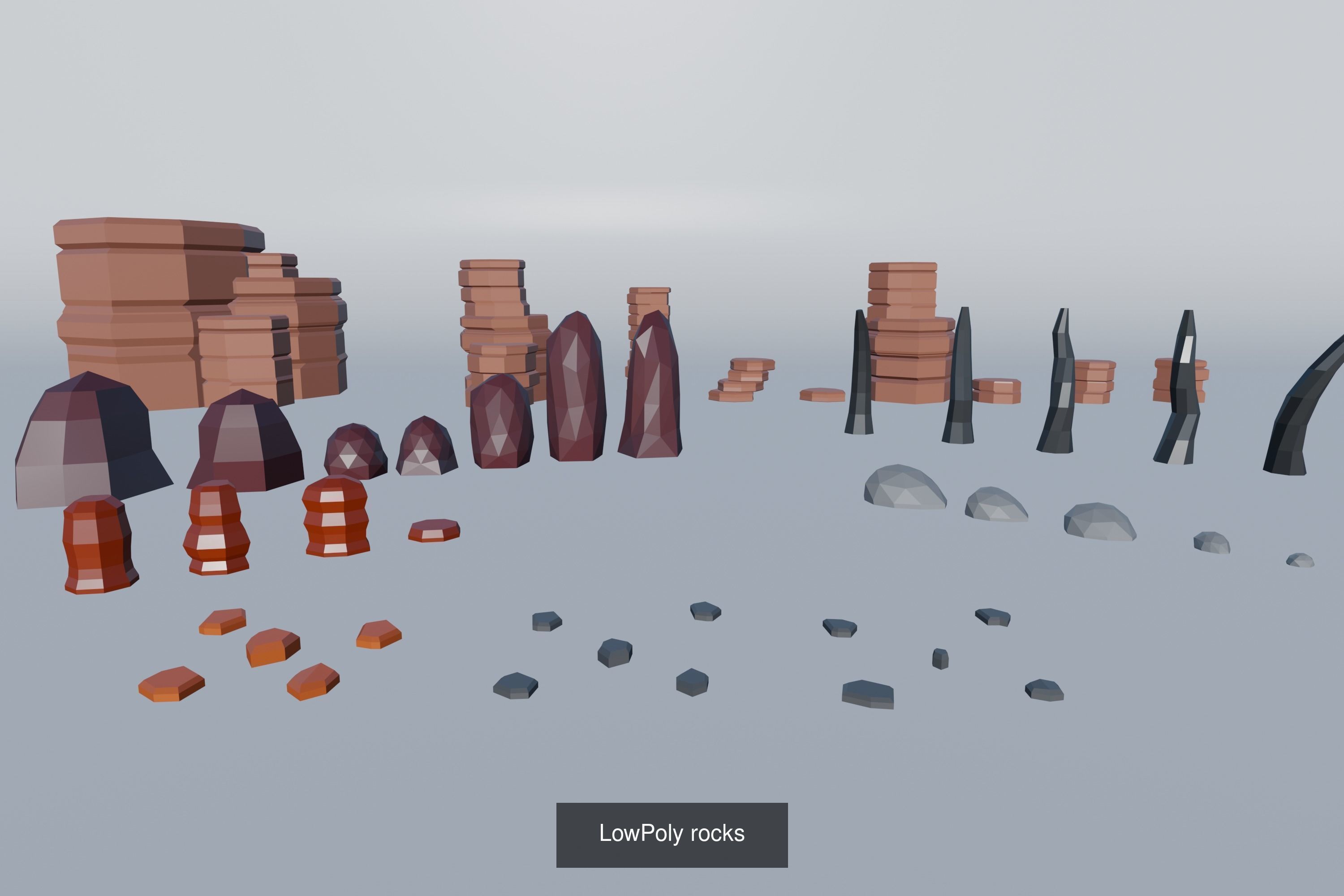 3D Model Collection LowPoly alien enviroment PACK VR / AR / low-poly ...