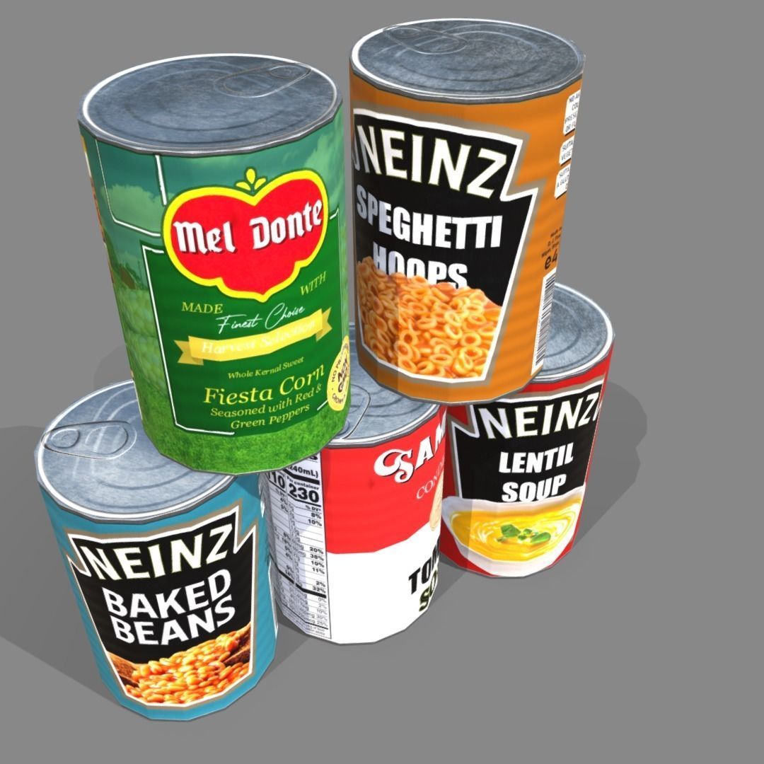 3D model Low poly cans can of tomato soup VR / AR / low-poly | CGTrader