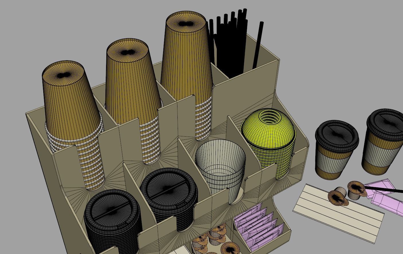 Coffee Condiment Organizer 3D model | CGTrader