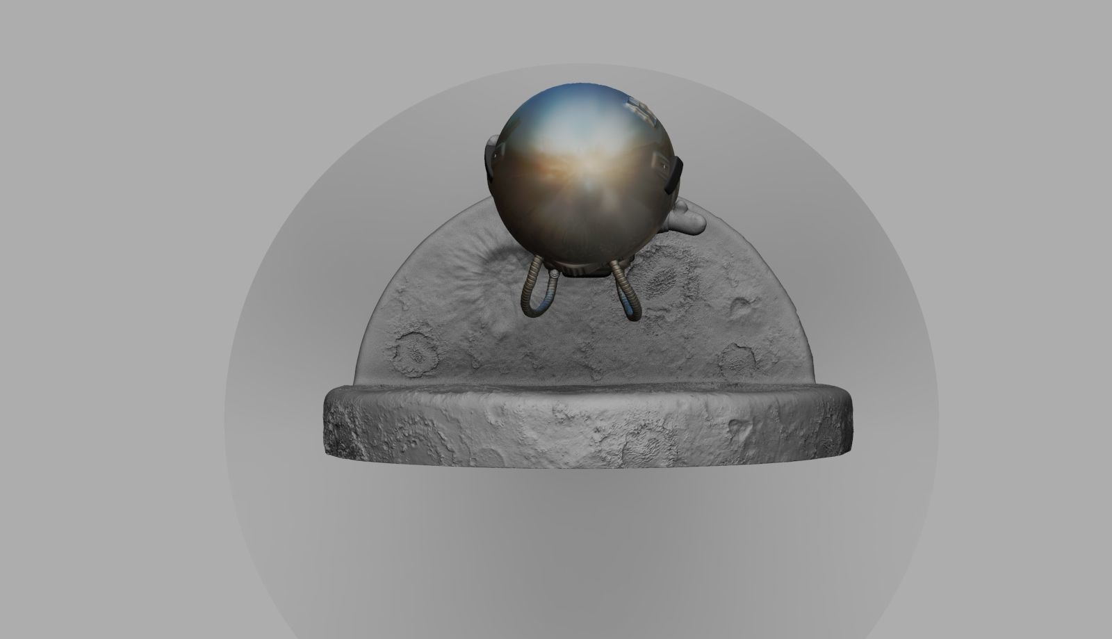 CUTE CHIBI SPACEMAN ON EDGE OF MOON 3D PRINT MODEL 3D model 3D ...