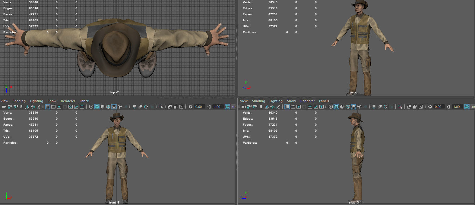 EXPLORER man in cowboy outfit 3D model | CGTrader