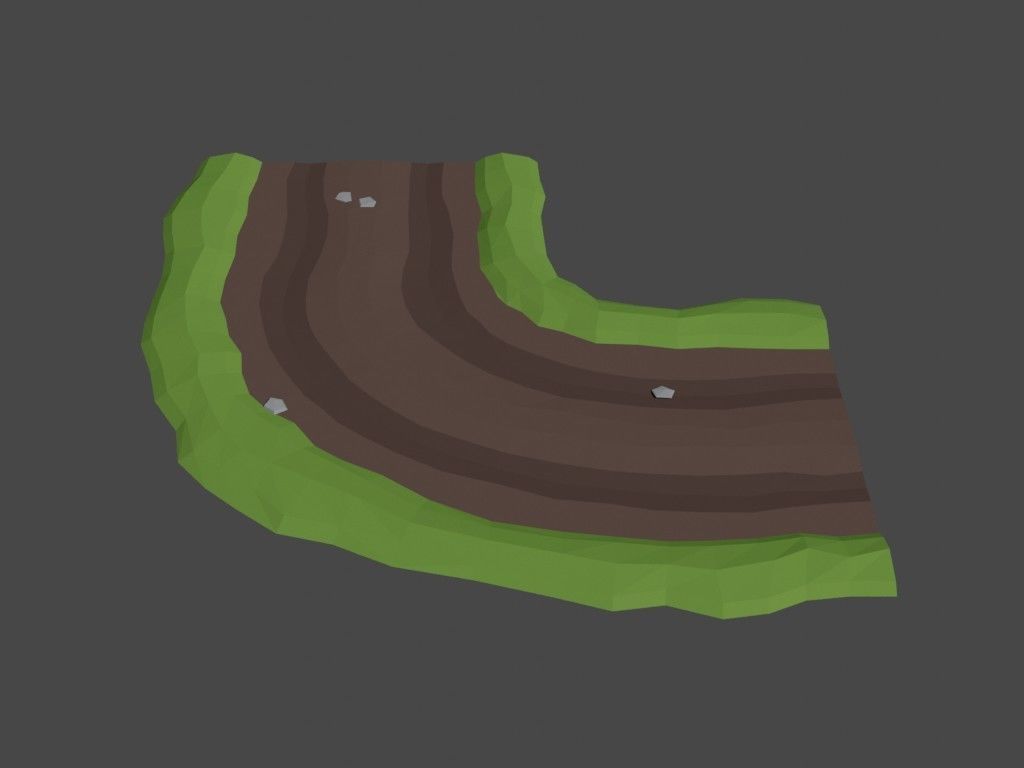 3D model Low poly country road VR / AR / low-poly | CGTrader