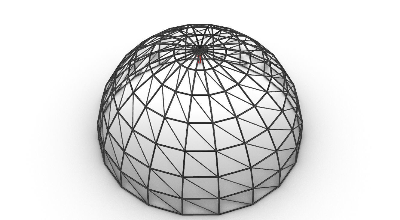 Dome wire-frame structure with Diagonal reinforcement v2 3D model ...